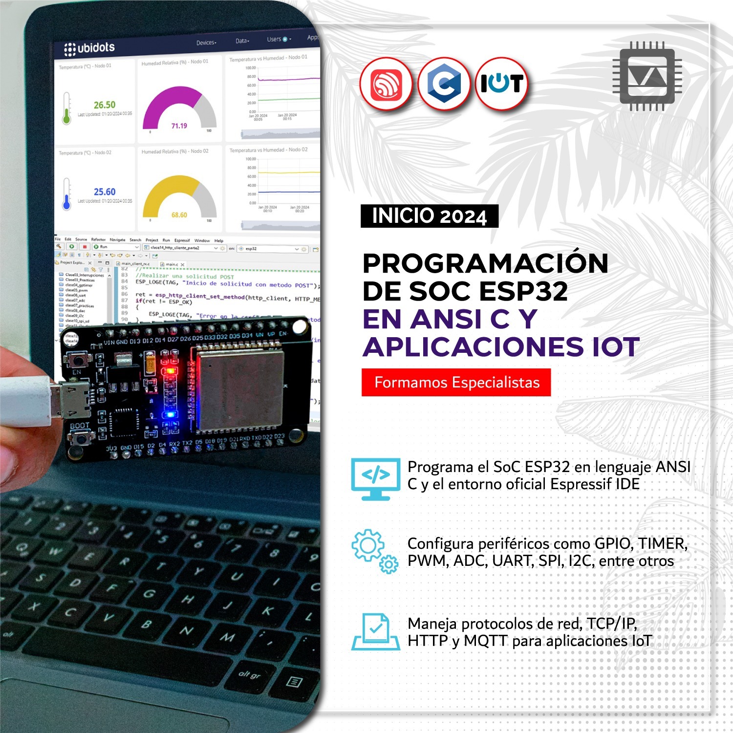 Curso de IOT con ESP32 en ANSI C | Curso: ESP32 en ANSI C